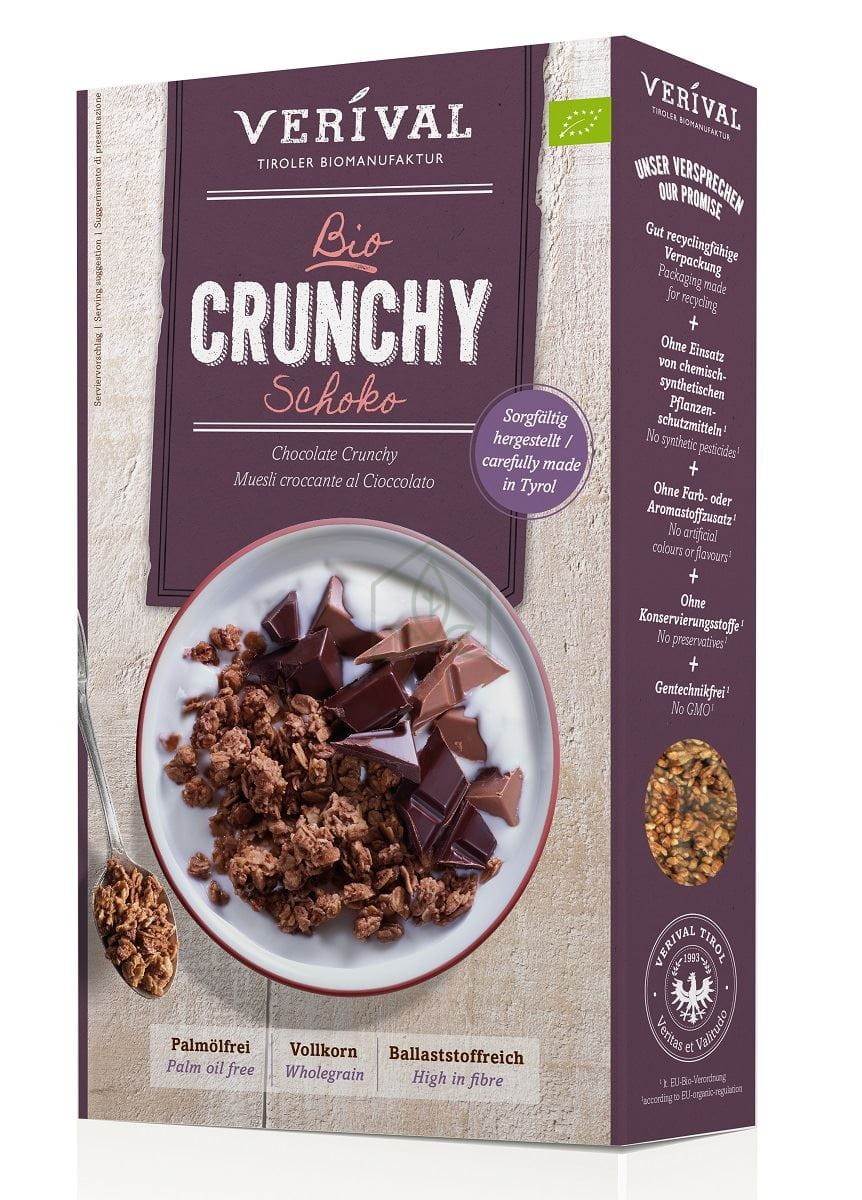 Crunchy Czekoladowe BIO 375 g Verival